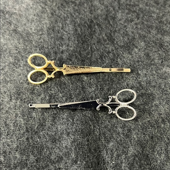Hairtopia | Accessories | Pair Gold Silver Scissors Set Of Bobby Pins ...